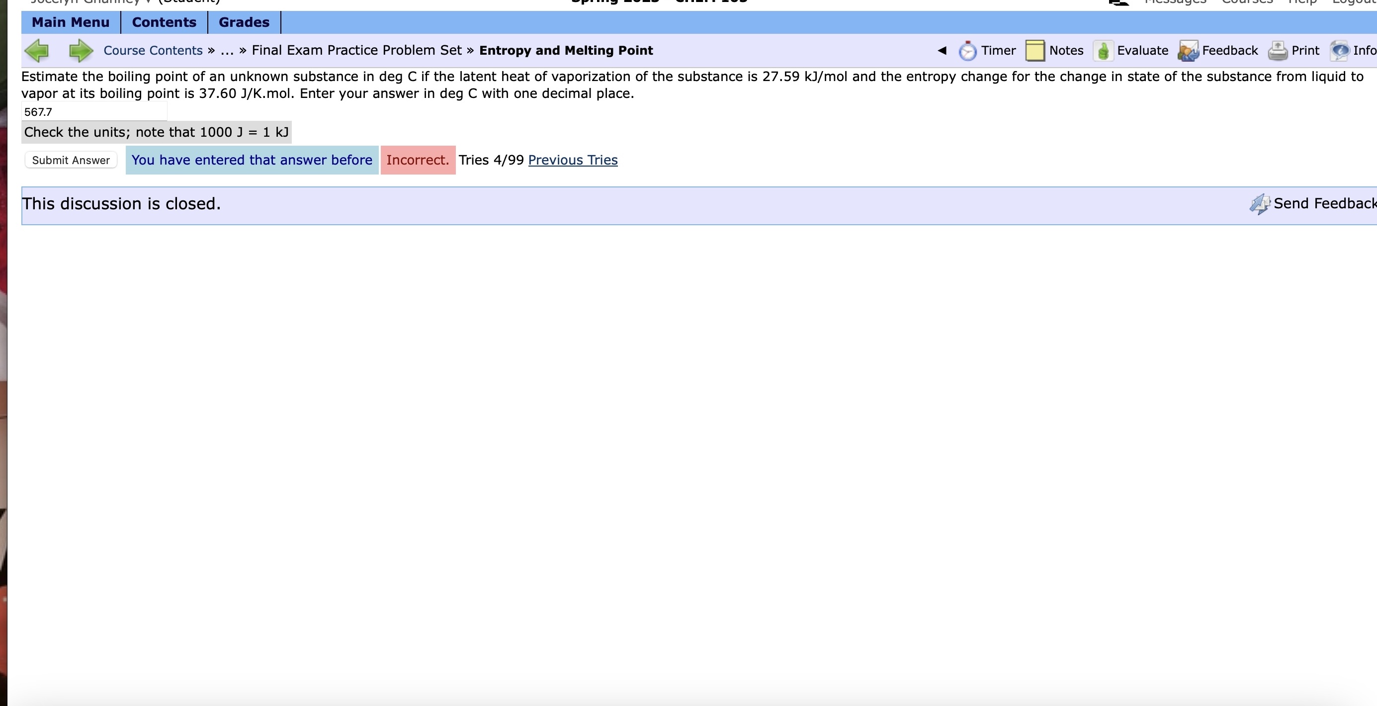 Solved Estimate the boiling point of an unknown substance in | Chegg.com