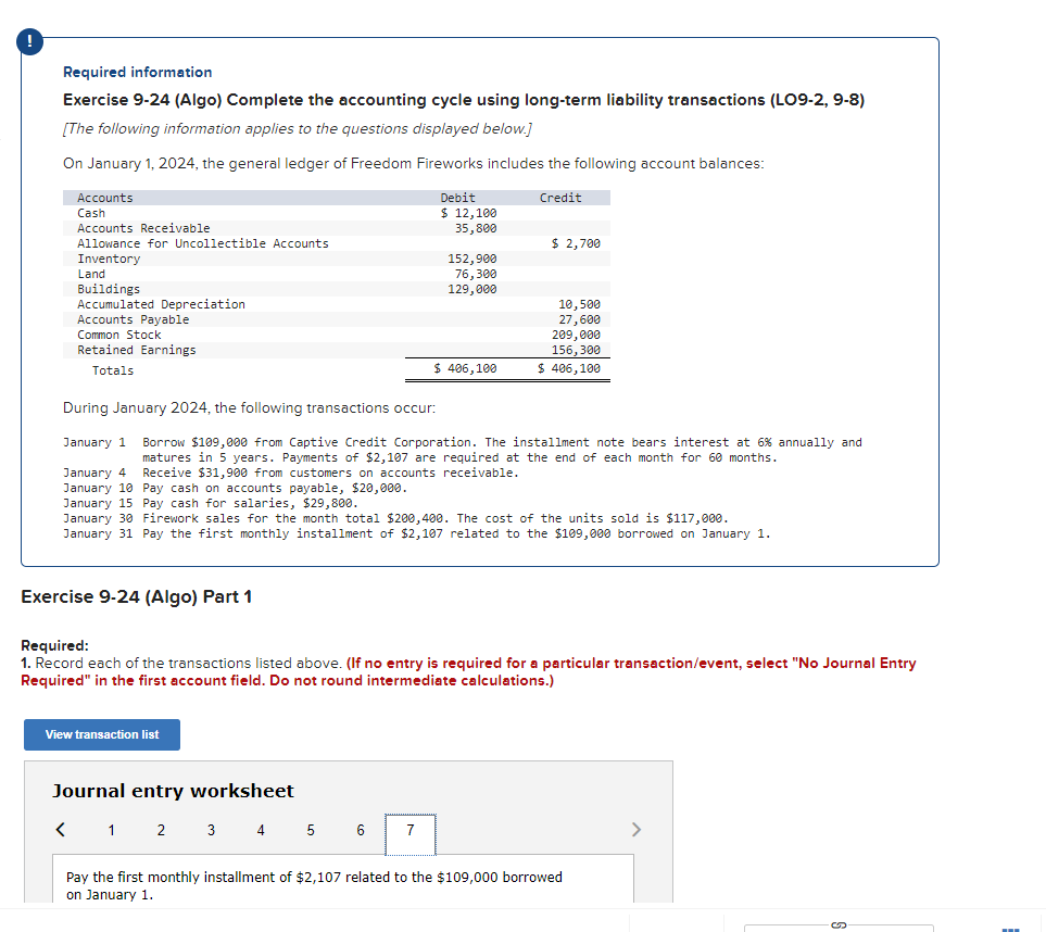 Solved Required information Exercise 9-24 (Algo) Complete | Chegg.com