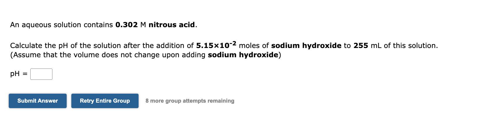 Solved An aqueous solution contains 0.302M nitrous acid. | Chegg.com