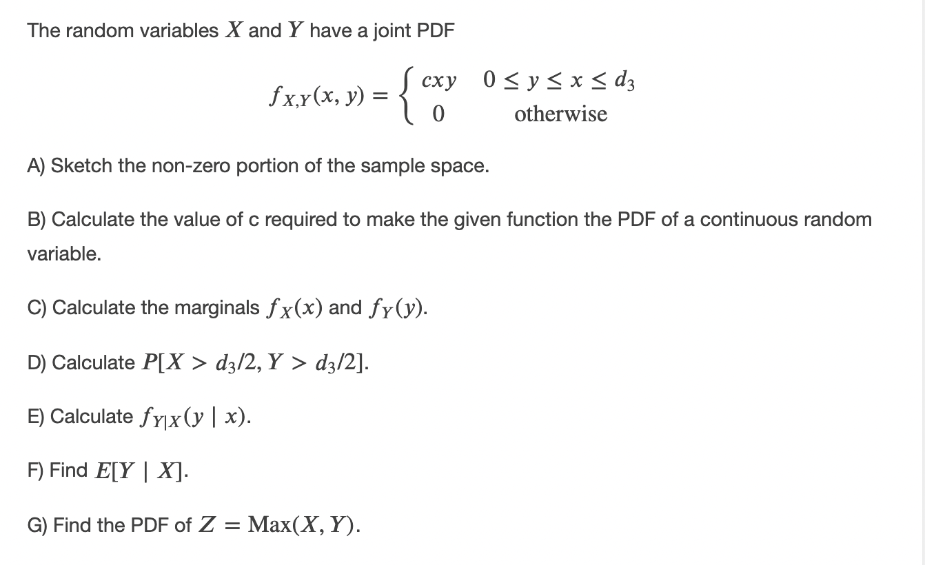 Solved The random variables X and Y have a joint PDF fx,y(x, | Chegg.com