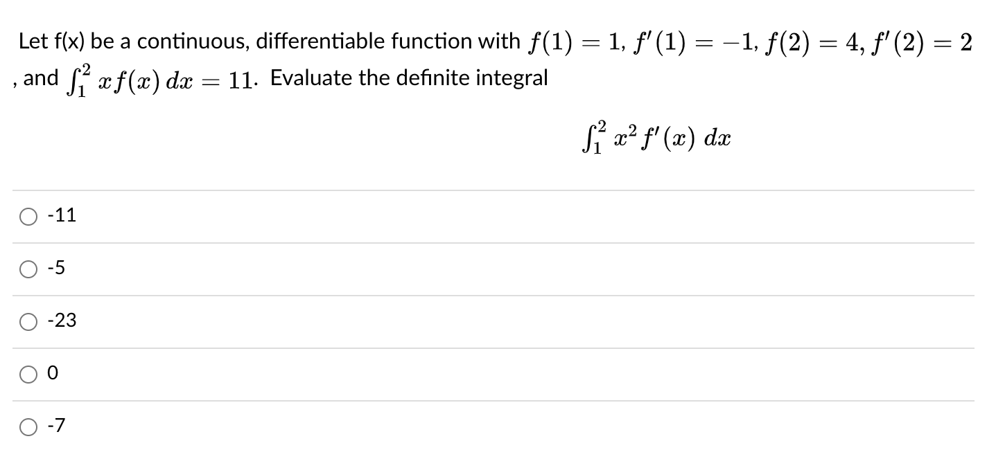 Solved Let f(x) be a continuous, differentiable function | Chegg.com