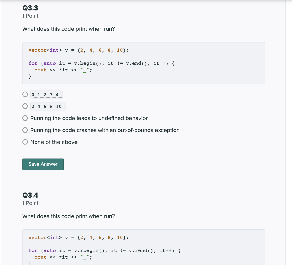 Solved What does this code print when run? | Chegg.com