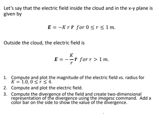 Solved in Matlab show Radial Field Magnitude (Field | Chegg.com