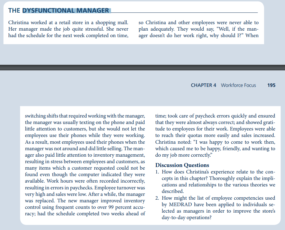 Solved THE DYSFUNCTIONAL MANAGER Christina worked at a | Chegg.com