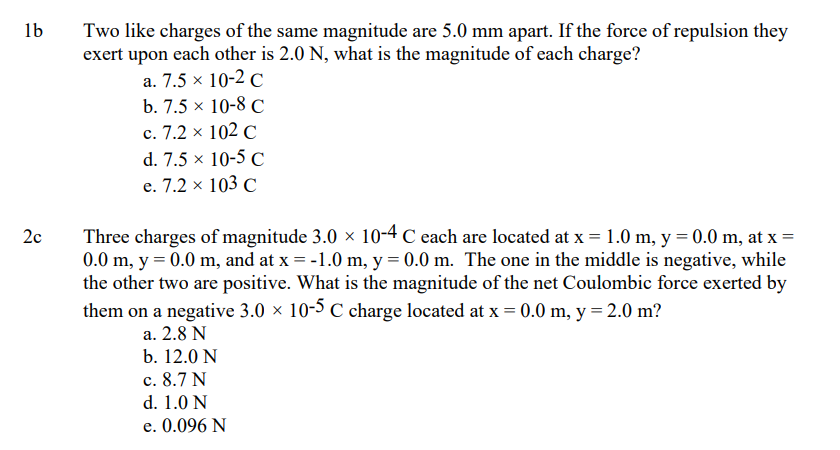 Solved Two like charges of the same magnitude are 5.0 mm | Chegg.com