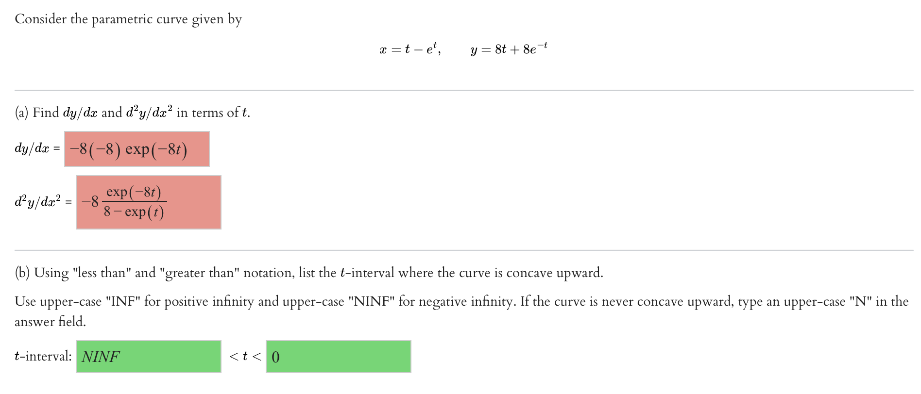 Solved Consider the parametric curve given by x = t-et, y = | Chegg.com