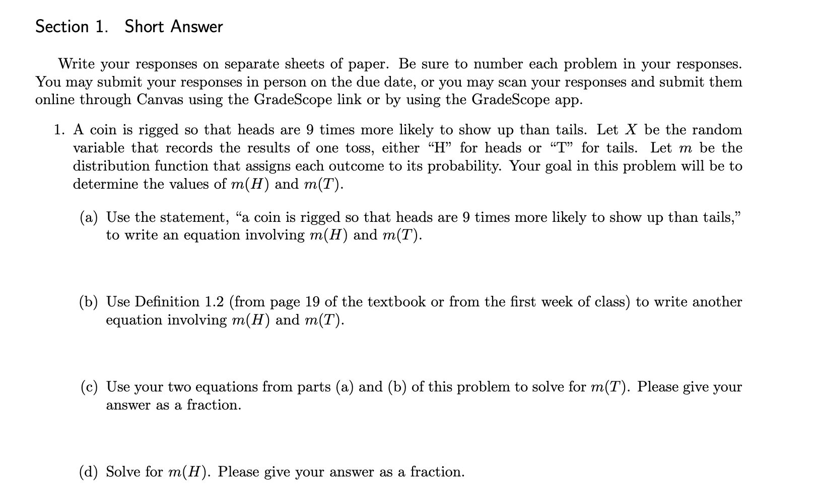 Solved Write your responses on separate sheets of paper. Be | Chegg.com