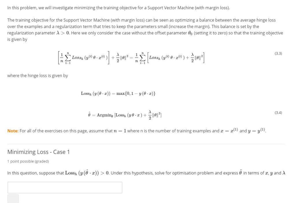 Solved In this problem, we will investigate minimizing the | Chegg.com