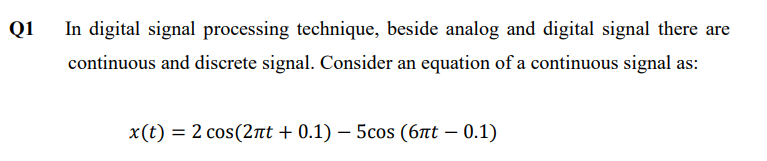 Solved In Digital Signal Processing Technique Beside Analog