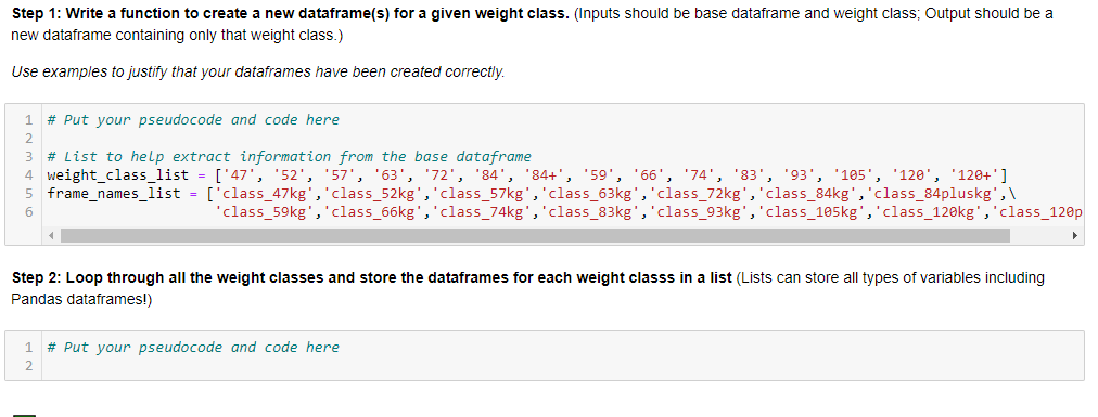 Solved Step 1 Write A Function To Create A New Dataframes 