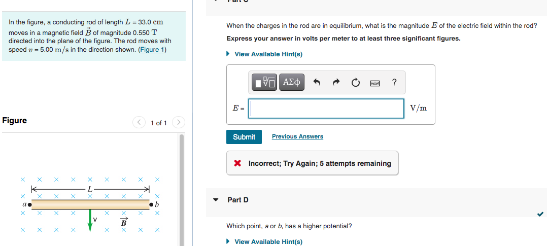 Solved In the figure, a conducting rod of length L=33.0 cm | Chegg.com