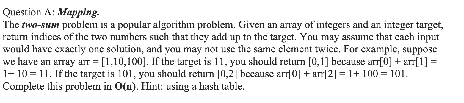 Solved Question A: Mapping. USING C++ ﻿& HASH TABLES | Chegg.com
