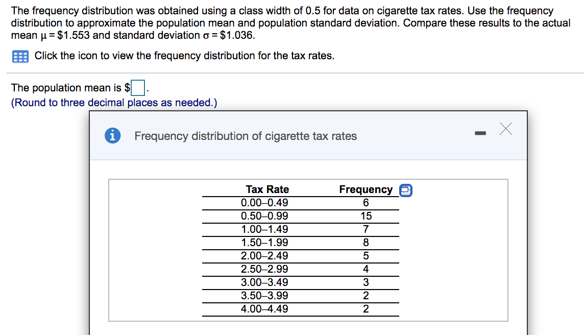 Solved The frequency distribution was obtained using a class | Chegg.com