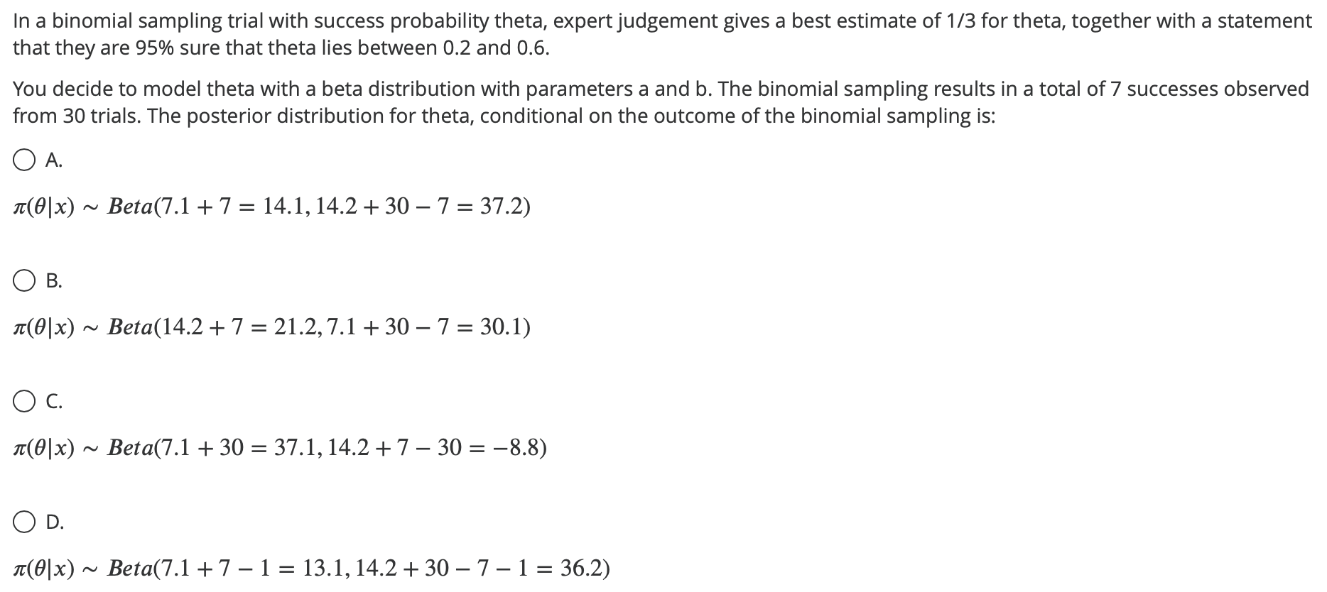 Solved In a binomial sampling trial with success probability | Chegg.com