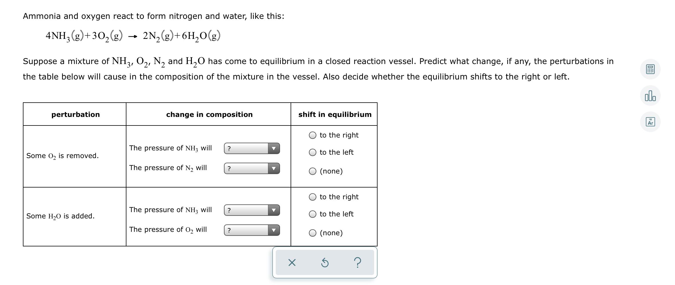 Solved Ammonia and oxygen react to form nitrogen and water, | Chegg.com
