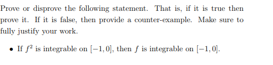 Solved Prove or disprove the following statement. That is, | Chegg.com