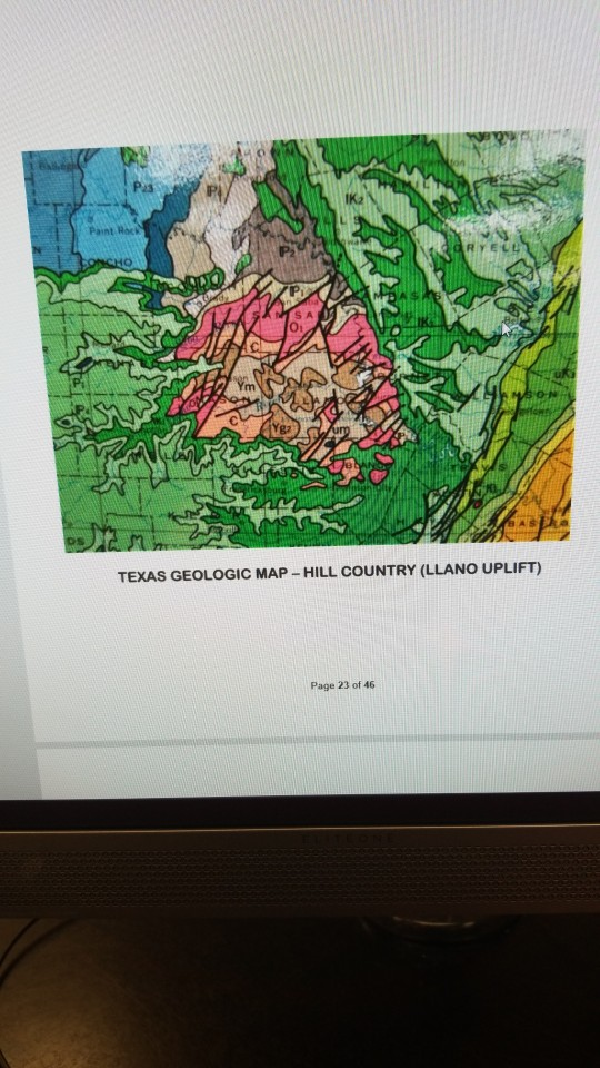 Solved TEXAS GEOLOGIC MAP-HILL COUNTRY (LLANO UPLIFT) The | Chegg.com