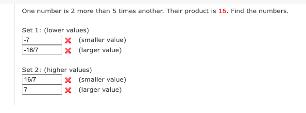 Solved One number is 2 more than 5 times another. Their | Chegg.com