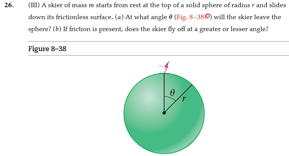 Solved (III) A skier of mass m starts from rest at the top | Chegg.com