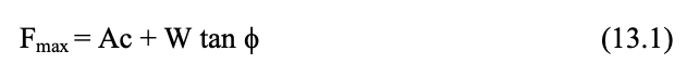 Solved Fmax = Ac + W tan • (13.1) 13.1 Using Equation | Chegg.com