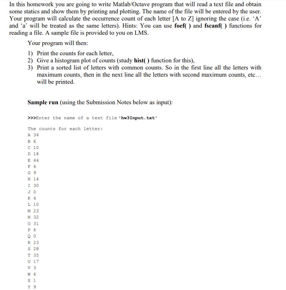 Solved In this homework you are going to write Matlab/Octave | Chegg.com