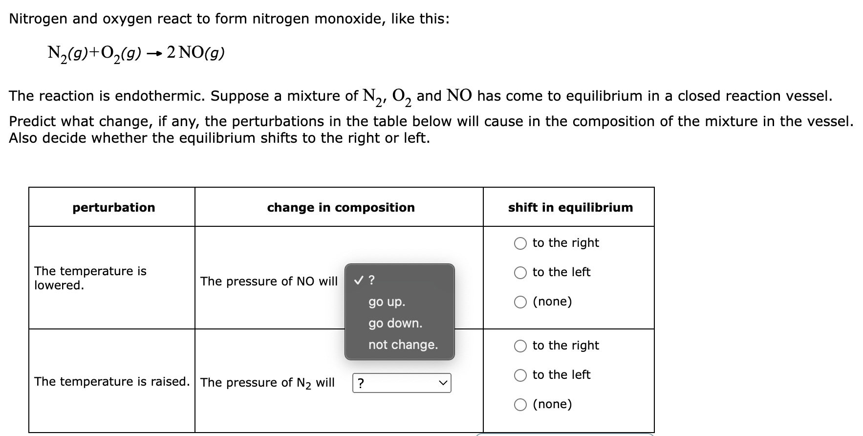 Solved Nitrogen and oxygen react to form nitrogen monoxide, | Chegg.com