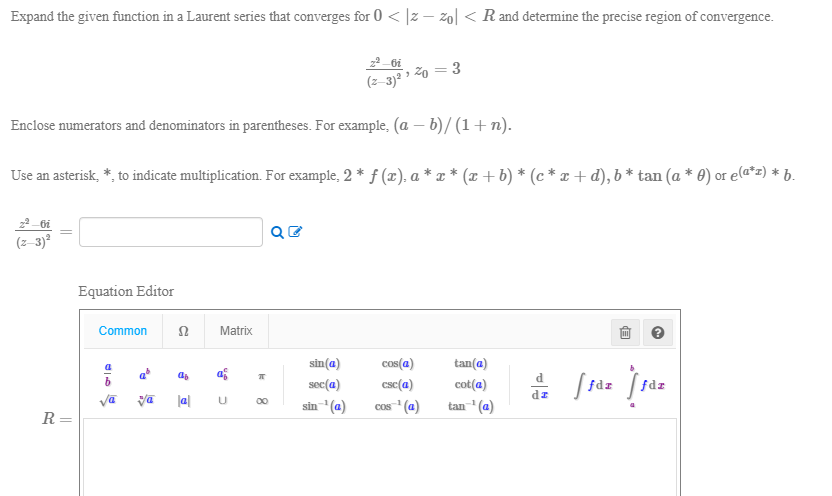 Solved Expand the given function in a Laurent series that | Chegg.com