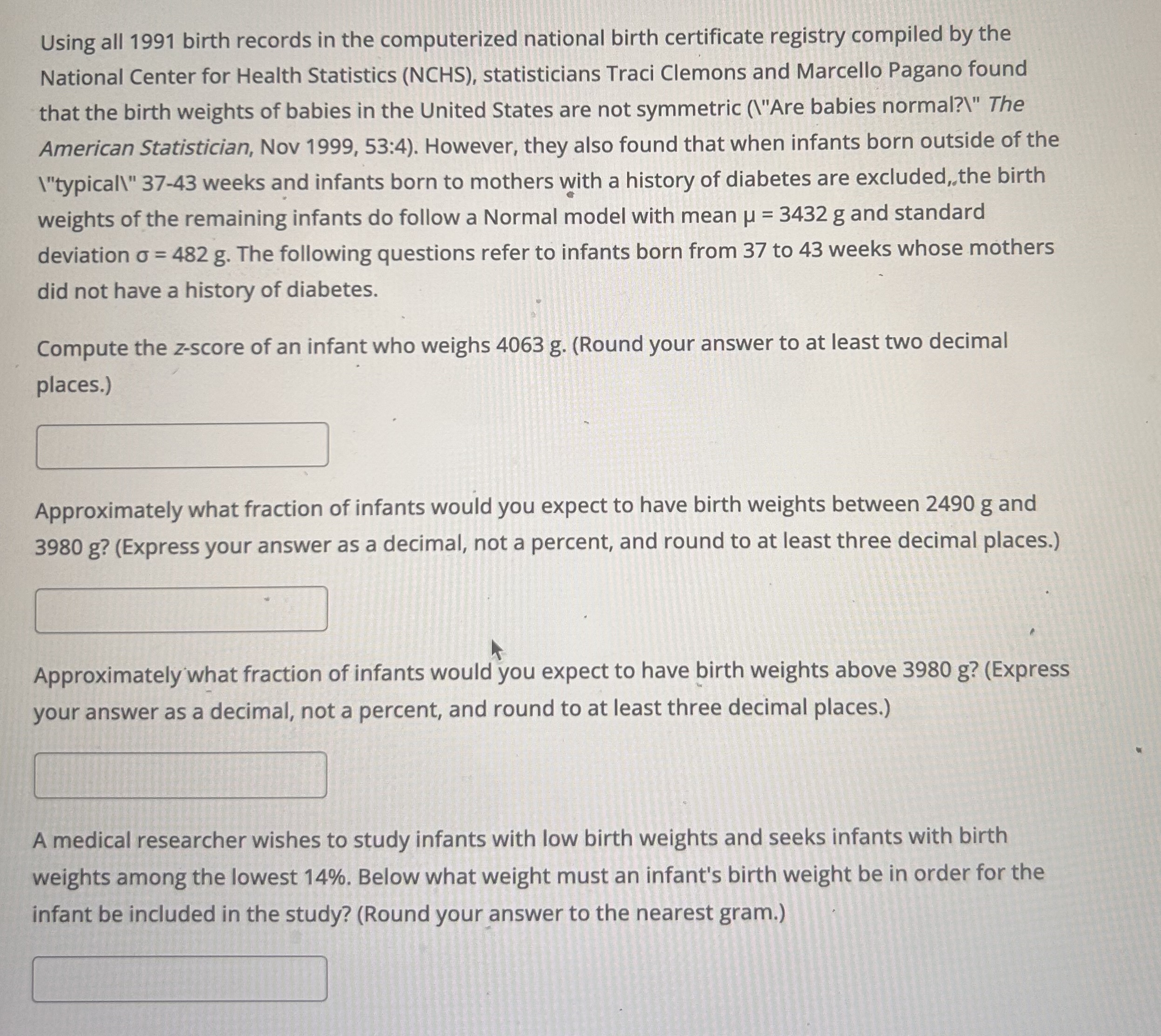 Using all 1991 birth records in the computerized | Chegg.com