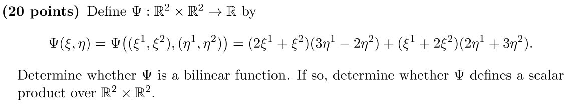 Solved Х (20 points) Define V : R2 x R2 + R by V(E;n) = | Chegg.com