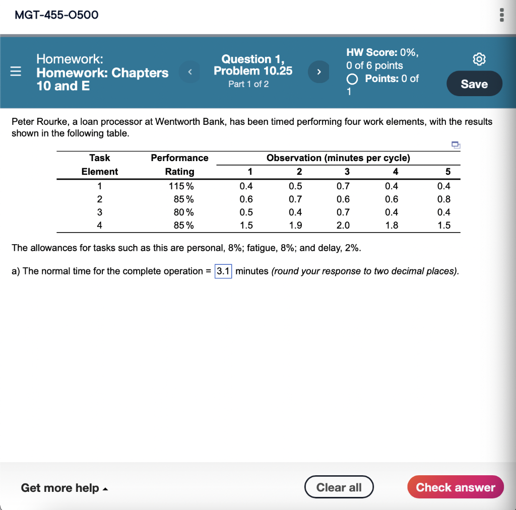 Solved MGT-455-0500 Homework: Homework: Chapters