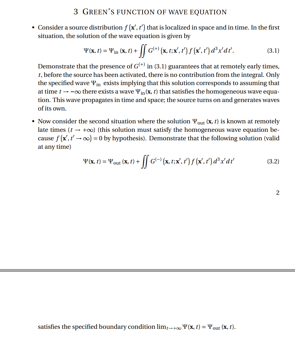 3 GREEN'S FUNCTION OF WAVE EQUATION - Consider a | Chegg.com