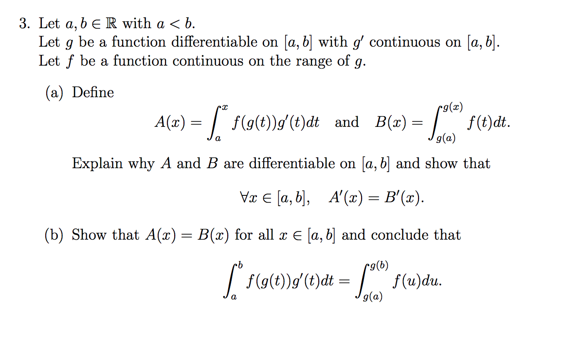 Solved 3. Let a, b e R with a