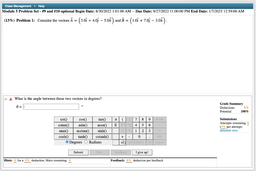 Solved Consider The Vectors A⃗