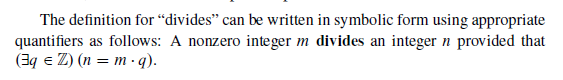 Solved The definition for divides" can be written in | Chegg.com