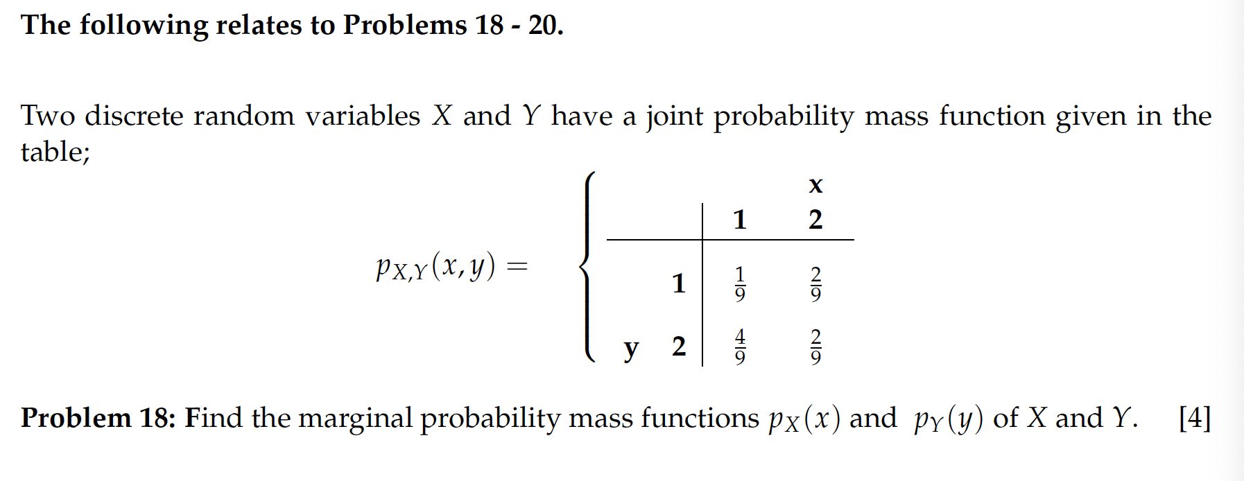 Solved Two discrete random variables X and Y have a joint | Chegg.com