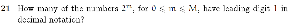 Solved 21 How many of the numbers 2m, for 0 | Chegg.com