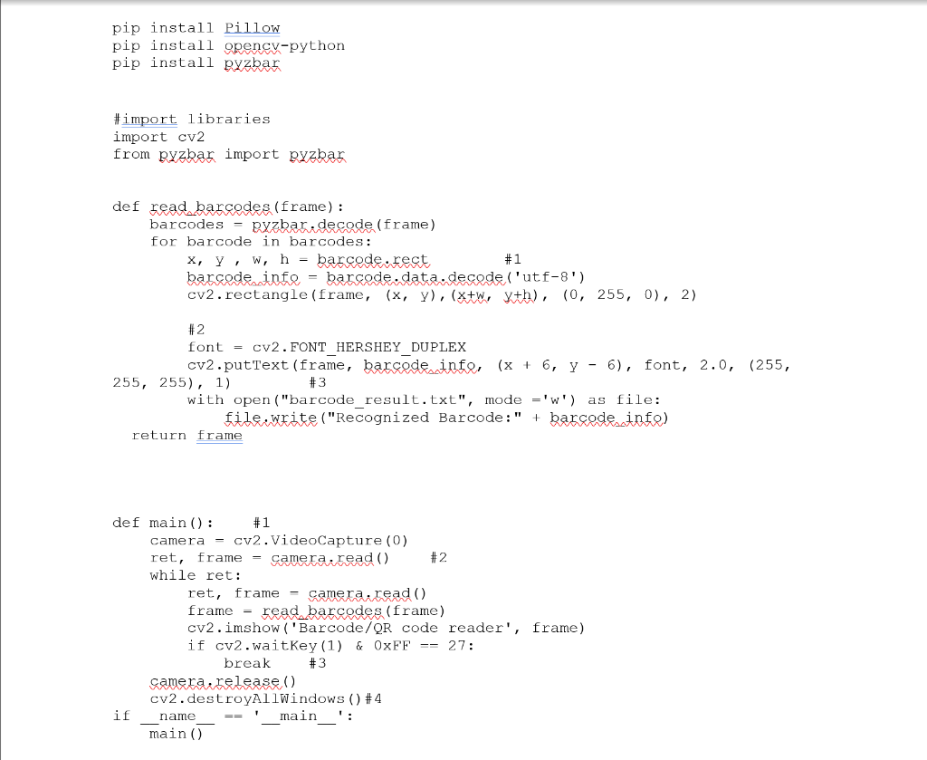 Solved I want to build a QR barcode scanner using paython3 I | Chegg.com