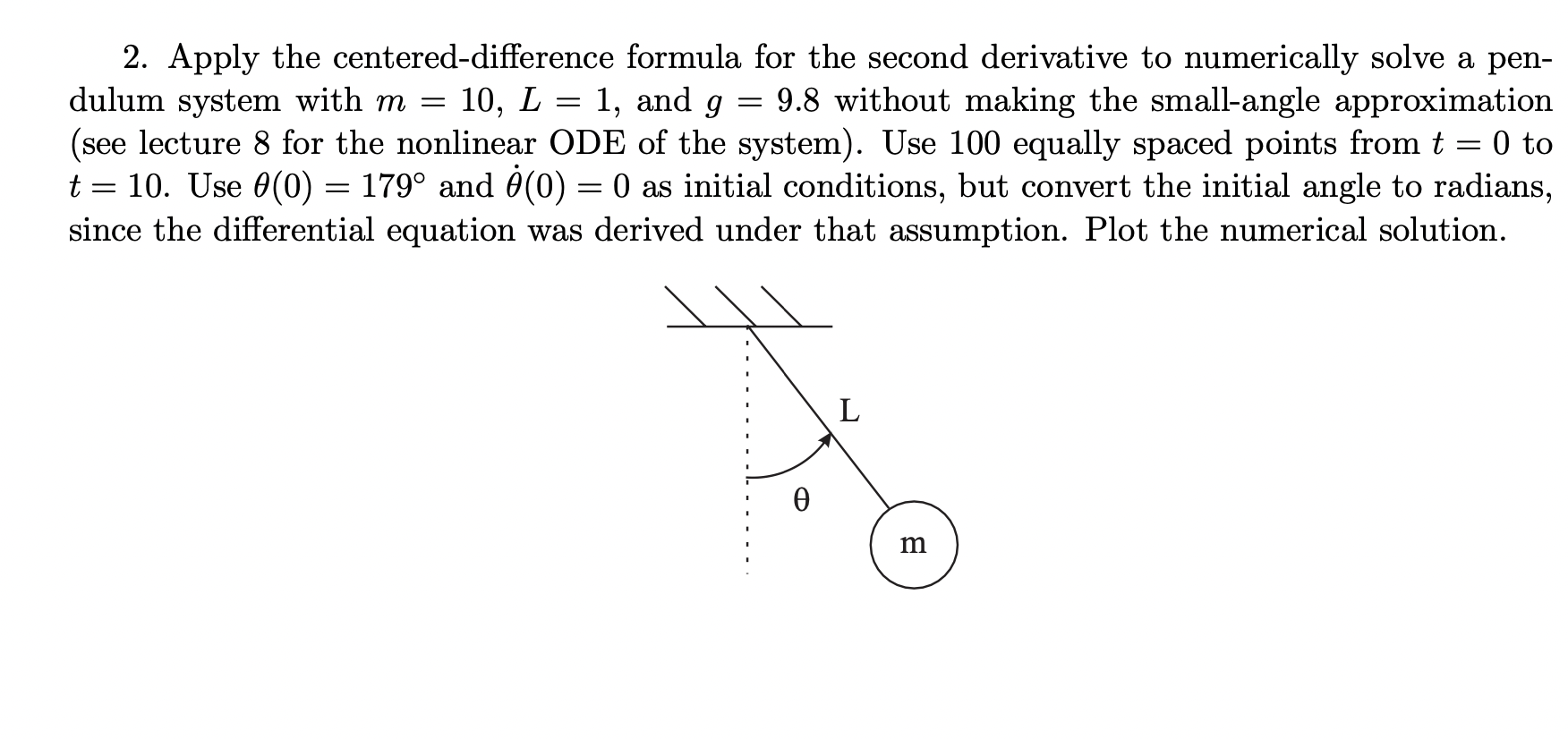 Solved = 2 2. Apply the centered-difference formula for the | Chegg.com