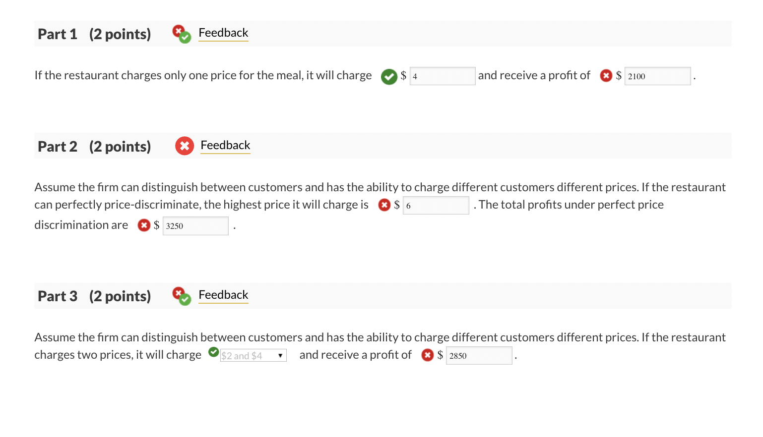Solved A fast-food restaurant has identified three primary | Chegg.com