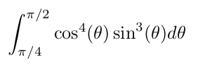 Solved ∫π/4π/2cos4(θ)sin3(θ)dθ | Chegg.com