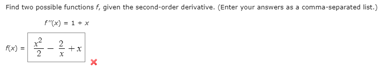 Solved Find two possible functions f, given the second-order | Chegg.com