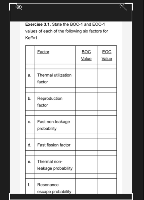 Exercise 3.1. State the BOC-1 and EOC-1 values of | Chegg.com