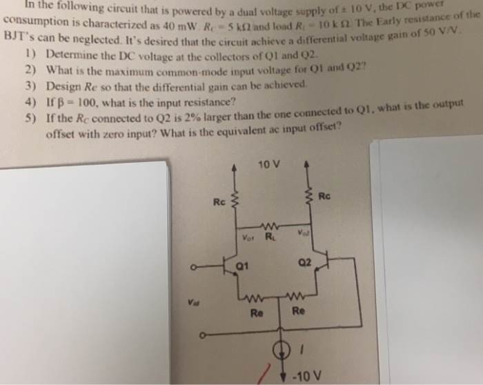 Solved In the following circuit that is powered by a dual | Chegg.com