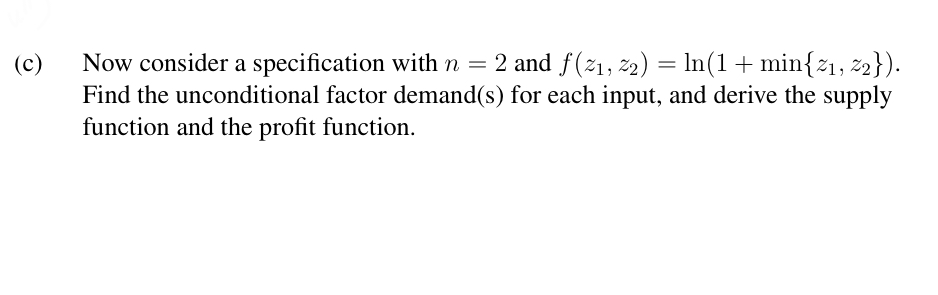 Solved (c) ﻿Now consider a specification with n=2 ﻿and | Chegg.com