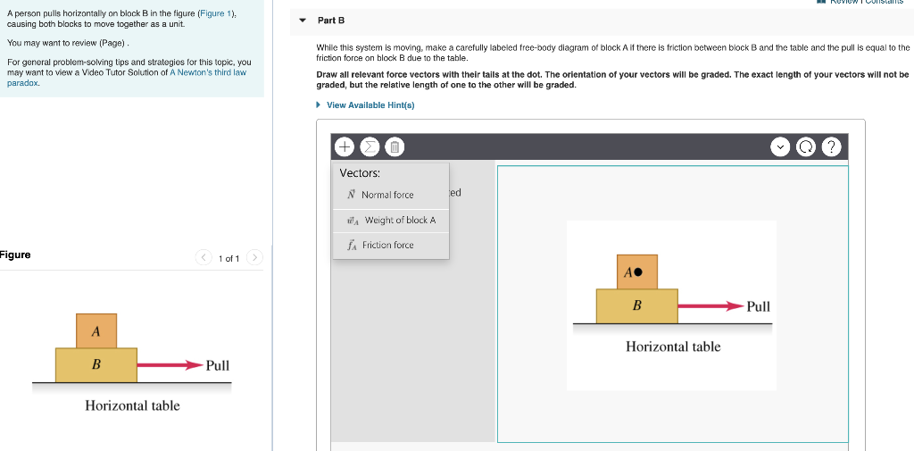 Solved Part B A person pulls horizontally on block B in the | Chegg.com