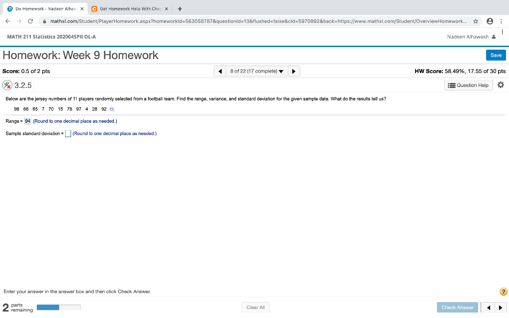 Solved Do Homework - Nadeen Alham x C Get Homework Halo With | Chegg.com