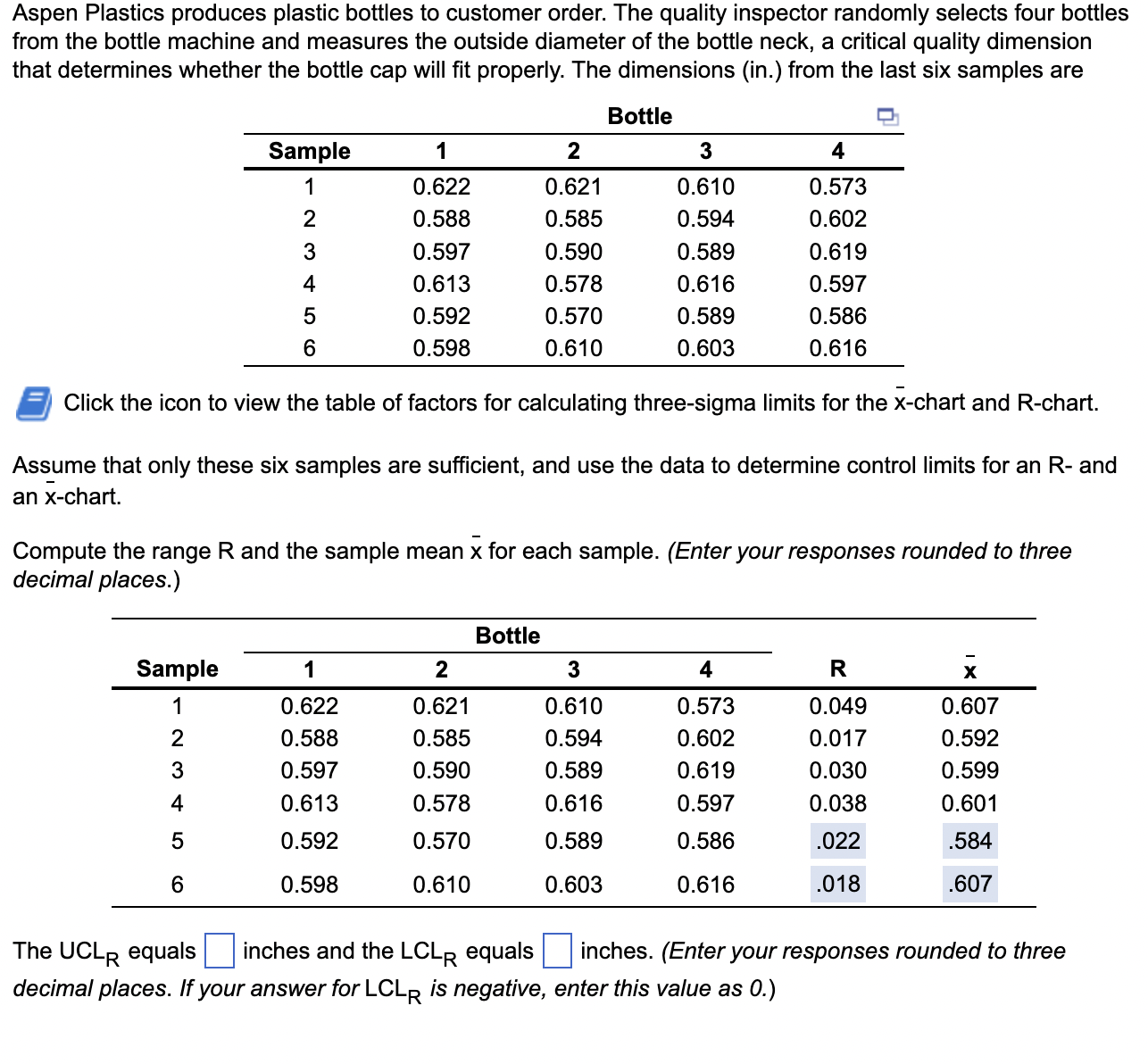 Solved Aspen Plastics produces plastic bottles to customer | Chegg.com