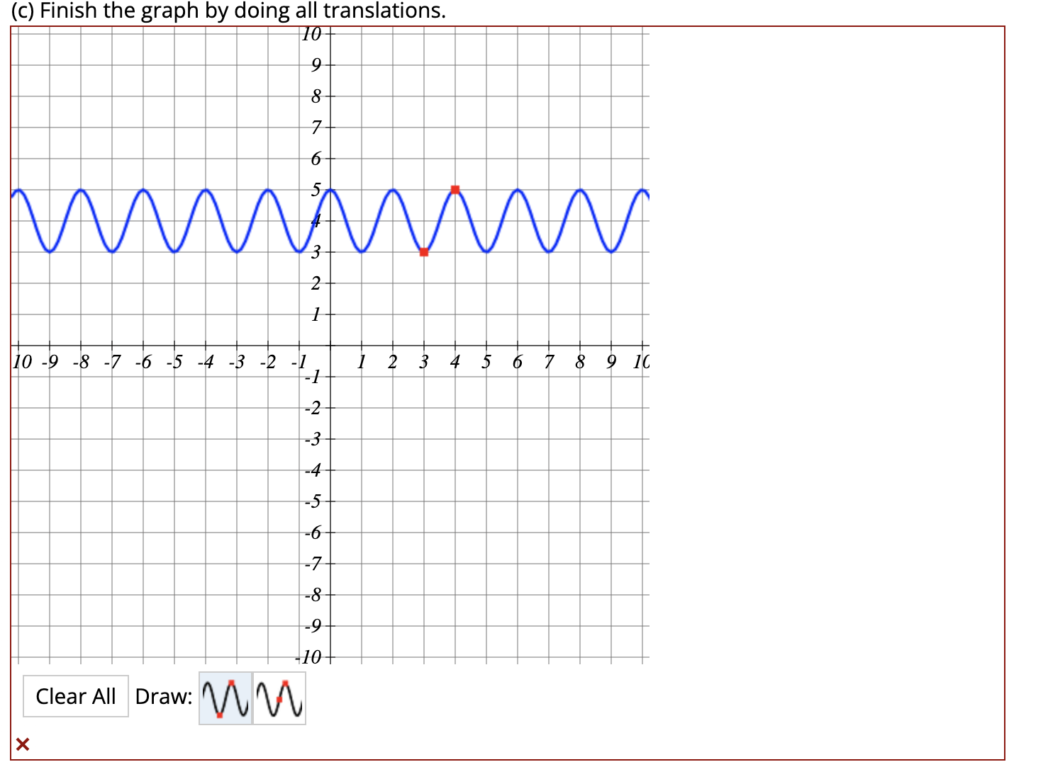 Solved Graph y=2sin(2πx−23π)+3 by following the steps below. | Chegg.com