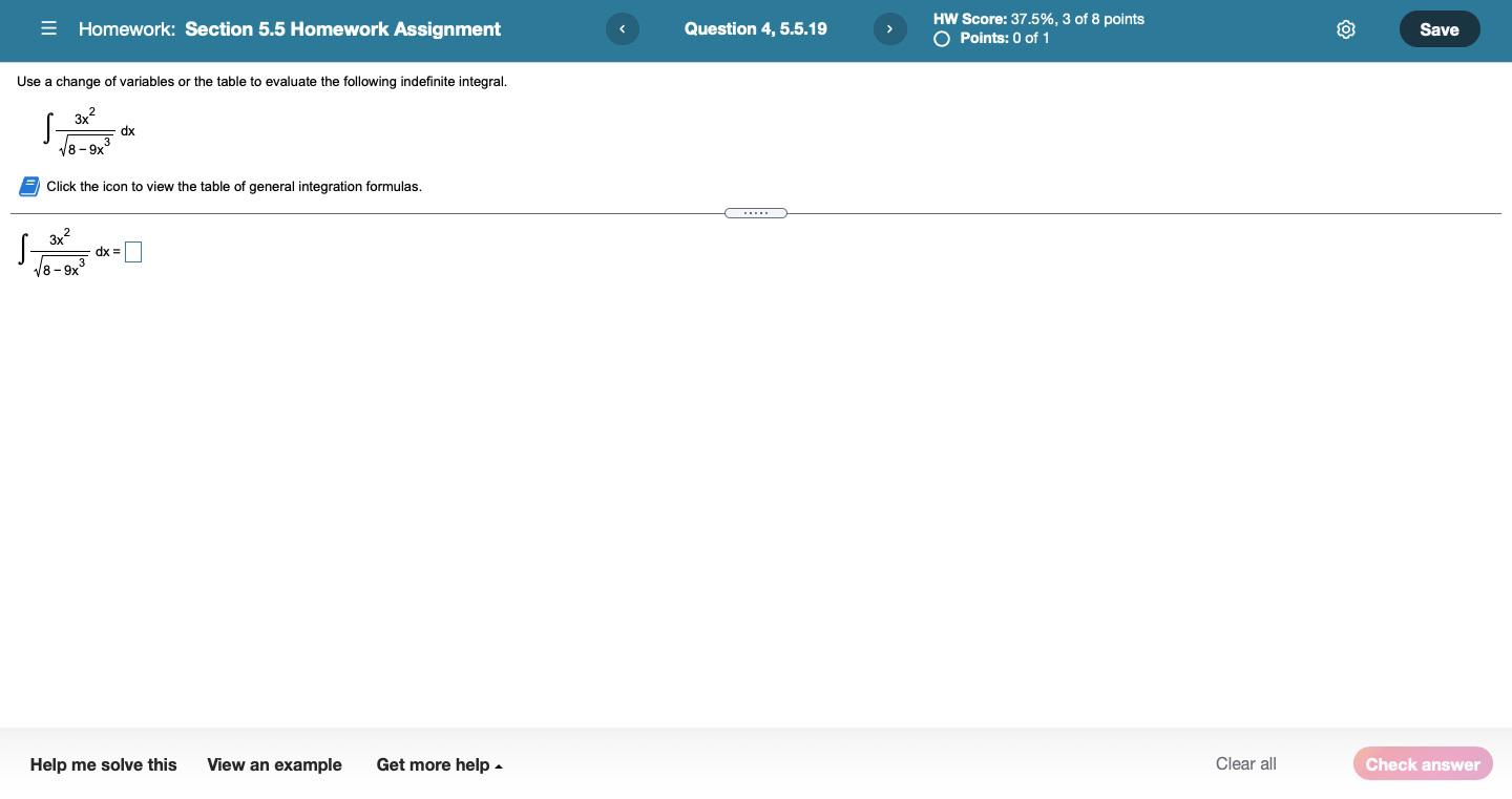 Solved Use a change of variables or the table to evaluate | Chegg.com