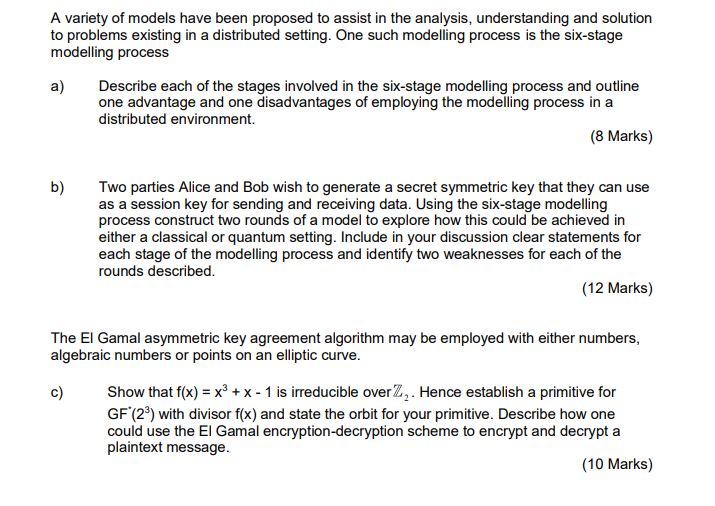 Solved A variety of models have been proposed to assist in | Chegg.com
